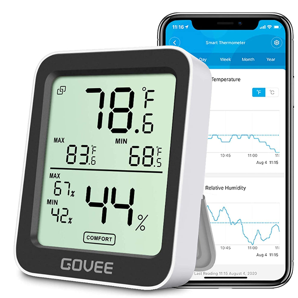 Govee Hygrometer Thermometer H5075, Bluetooth Indoor Room Temperature ...